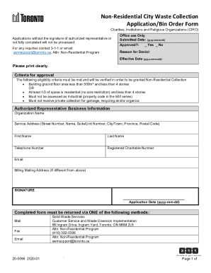 Fillable Online Non-Residential Bin Order Form Fax Email Print - pdfFiller