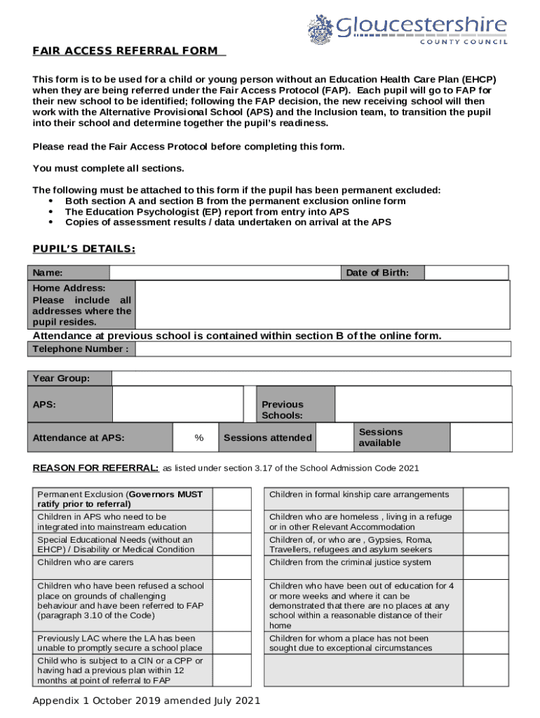Appendix 1 - Fair Access Referral (DOC, 125.5 KB) Doc Template | pdfFiller