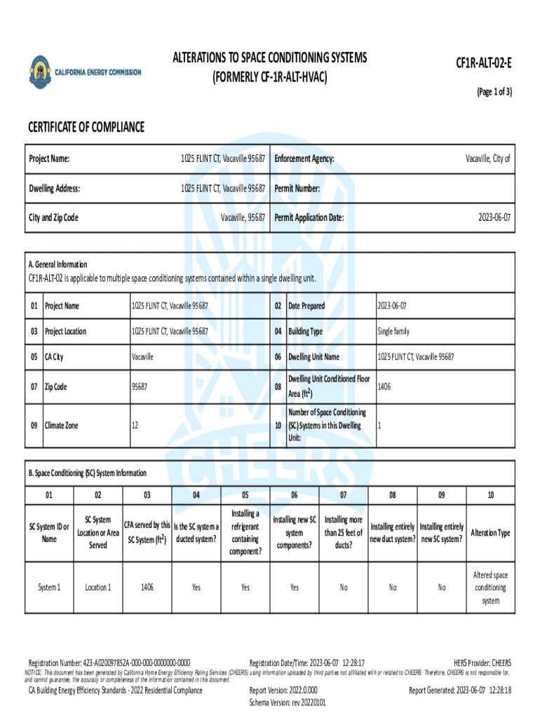 Fillable Online Residential CF-1R-ALT Residential Alterations (Page 1 ...