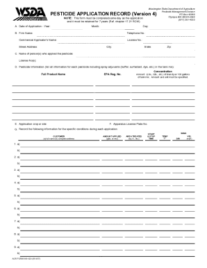 Fillable Online Wsda pesticide record forms: Fill out & sign online Fax ...