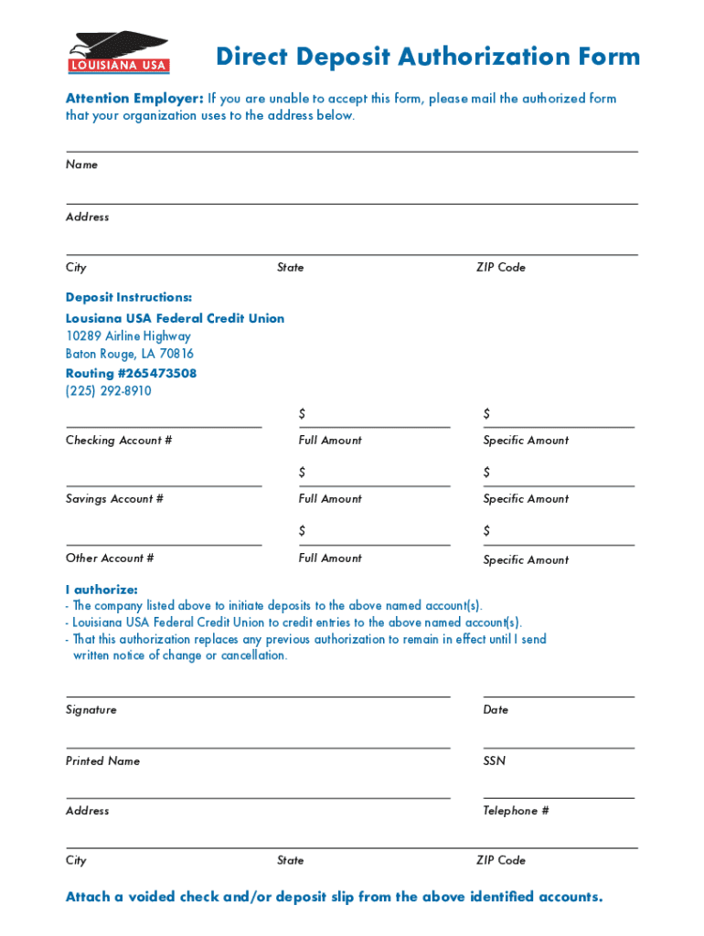 Fillable Online LOUISIANA MEDICAID DIRECT DEPOSIT (EFT ... Fax Email ...