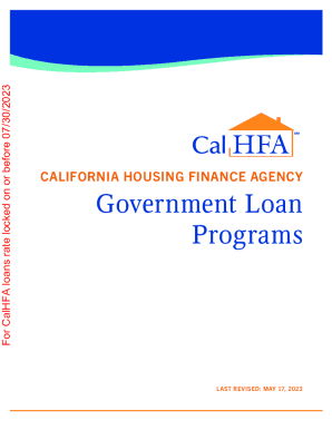 Fillable Online Government Loan Programs - CalHFA - CA.gov Fax Email ...