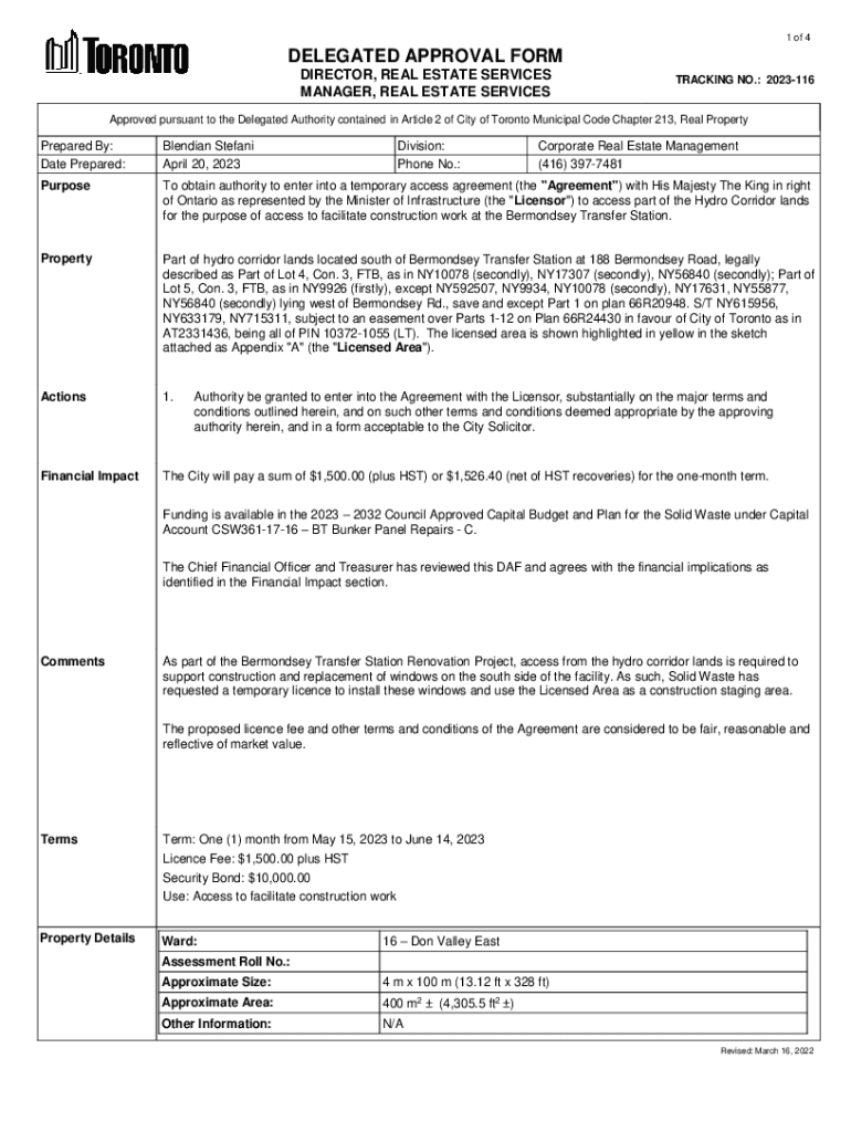 Fillable Online To obtain authority to enter into a temporary access ...