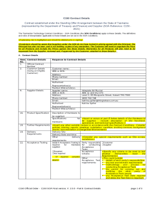 Standing Offer Arrangement (SOA) Details template ... Doc Template ...