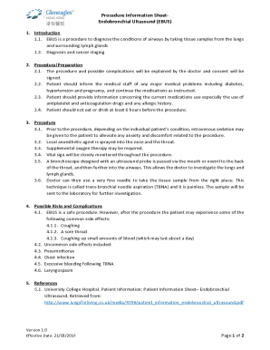 Fillable Online Procedure Information Sheet- Endobronchial Ultrasound ...