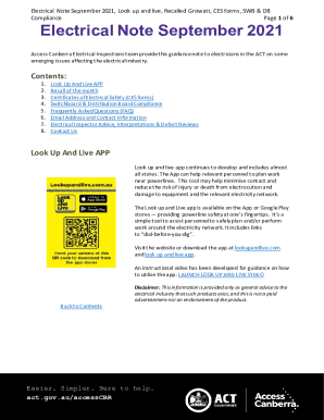 Fillable Online Electrical Note September 2021, Look up and live ...