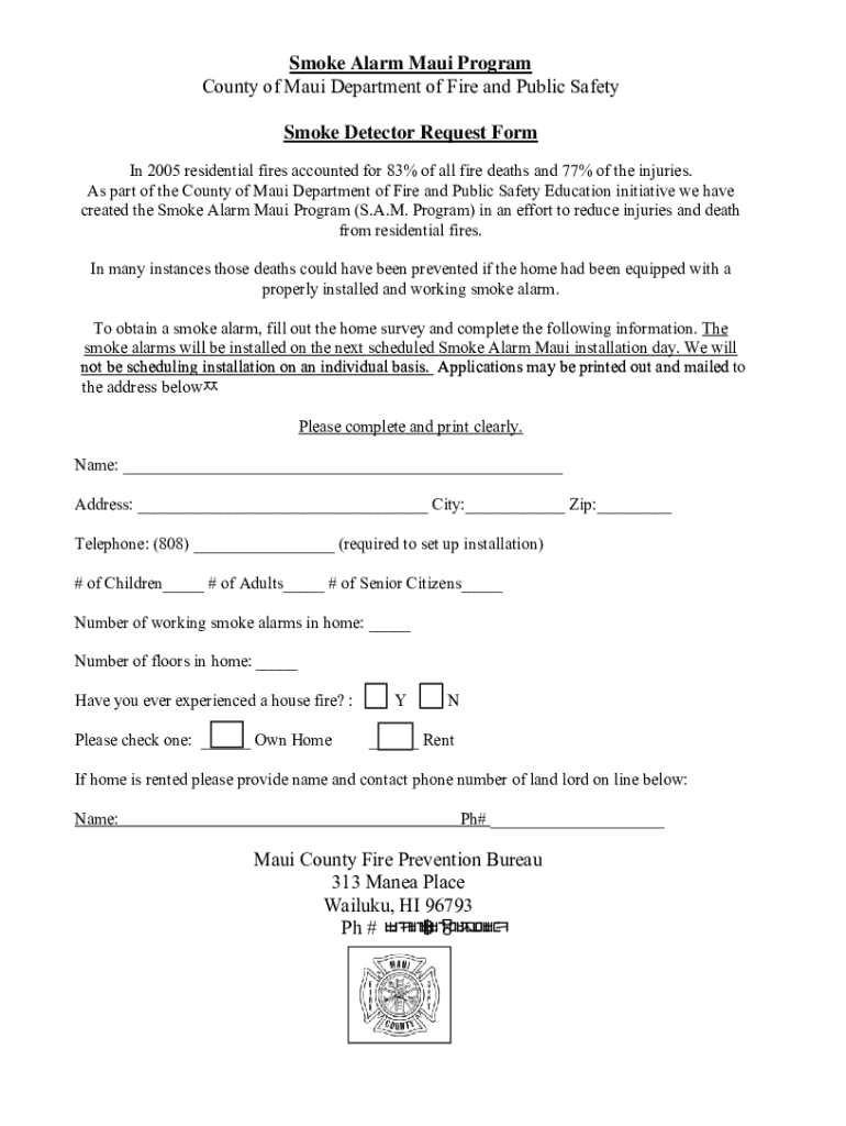 Fillable Online Fillable Online Smoke Detector Request Form - CivicPlus ...
