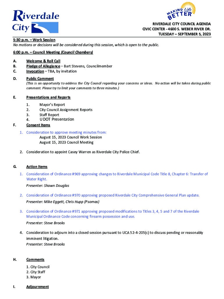 Fillable Online Riverdale City Utah Fax Email Print - pdfFiller