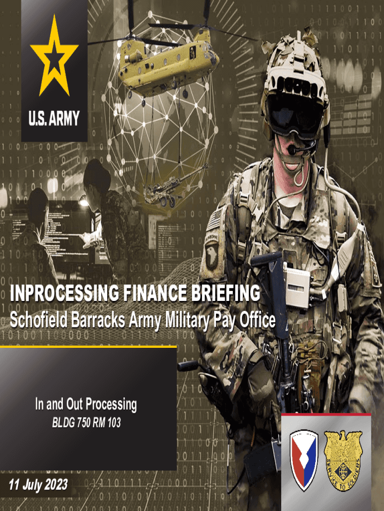 Fillable Online Schofield Barracks Army Military Pay Office ...