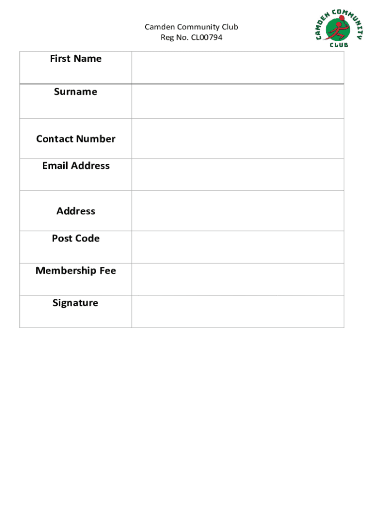Fillable Online CCL - Membership Form Basic Fax Email Print - pdfFiller