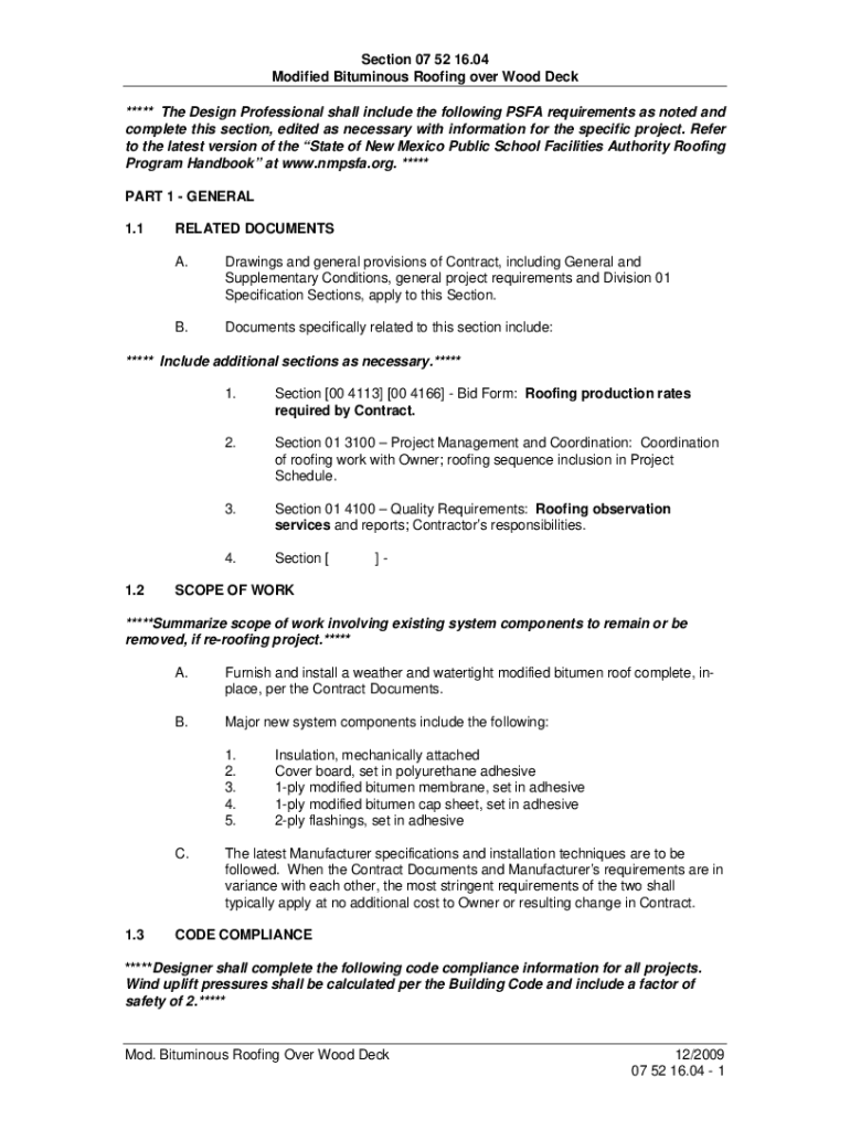 Fillable Online section 07513- built-up asphalt roofing over lwc - part ...