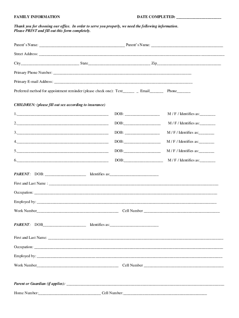 Fillable Online New patient information form template: Fill out & sign ...