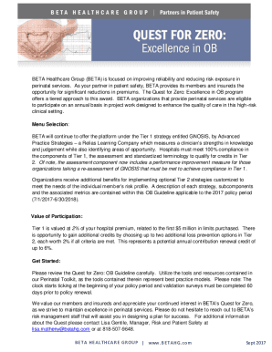 Fillable Online Quest for Zero: Excellence in OB Fax Email Print ...