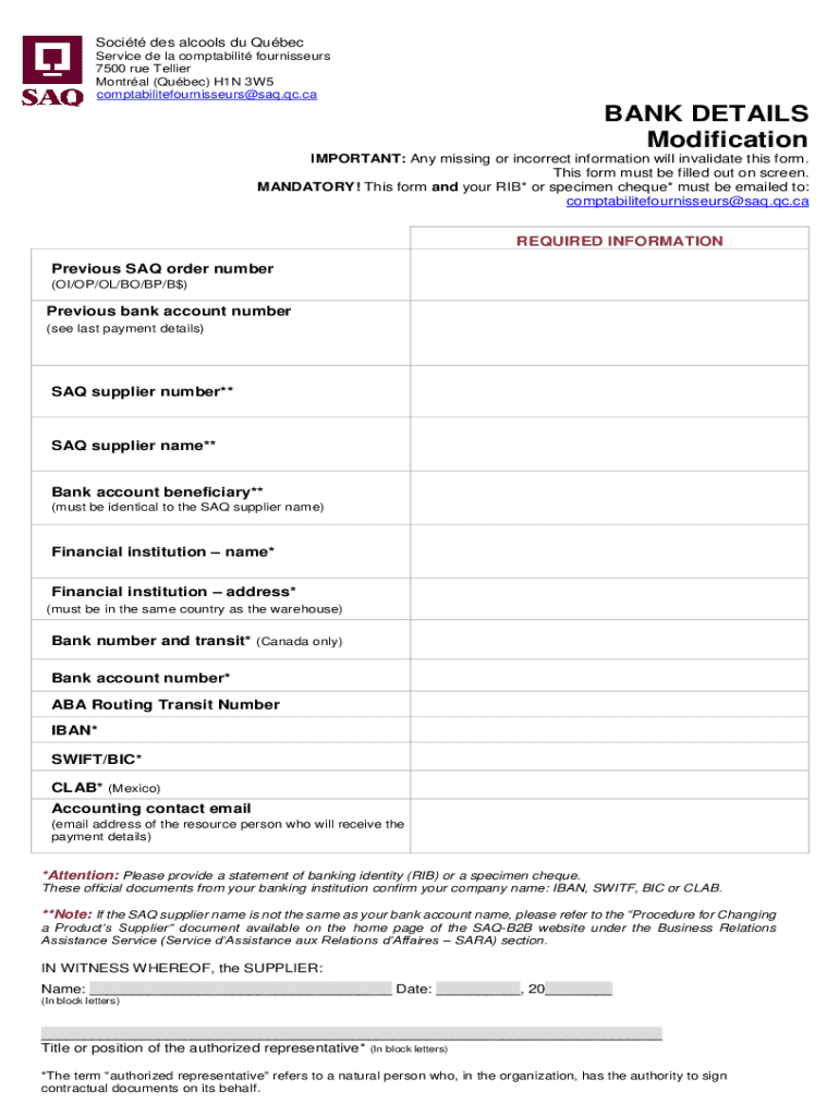 Fillable Online SAQ : Dcouvrez la slection de vins, bires et spiritueux en ... Fax Email Print ...