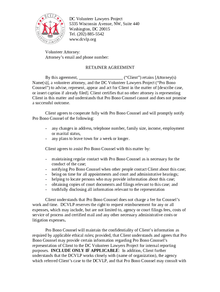 DCVLP-Retainer-Agreement-and-Addendum- ... Doc Template | pdfFiller