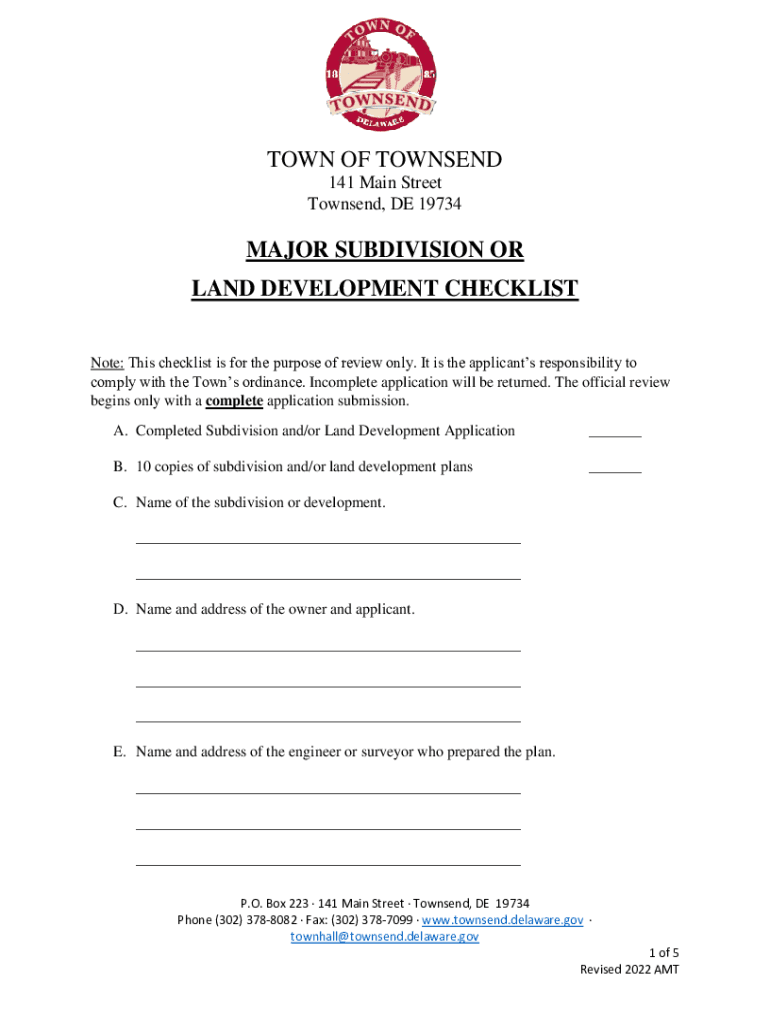 Fillable Online Land development applications and checklists Fax Email Print - pdfFiller