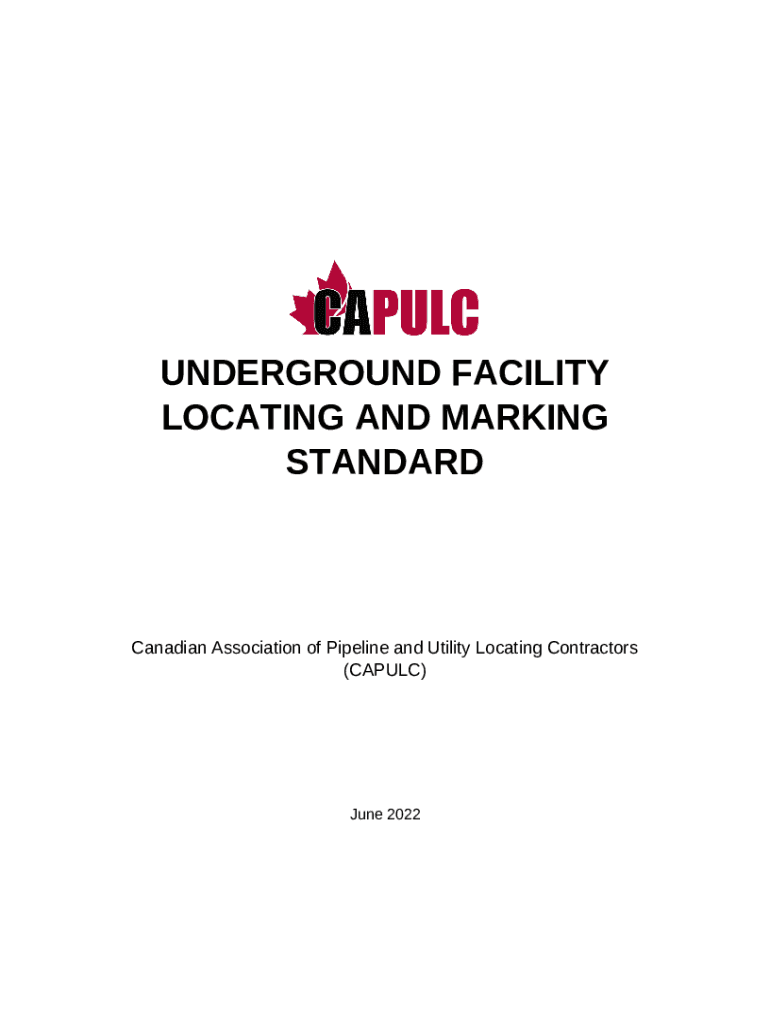 UNDERGROUND FACILITY LOCATING AND MARKING STANDARD Doc Template | pdfFiller