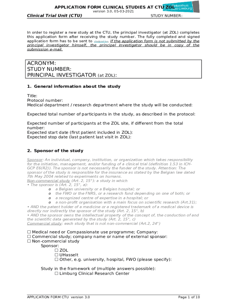 CTU Application Doc Template | pdfFiller