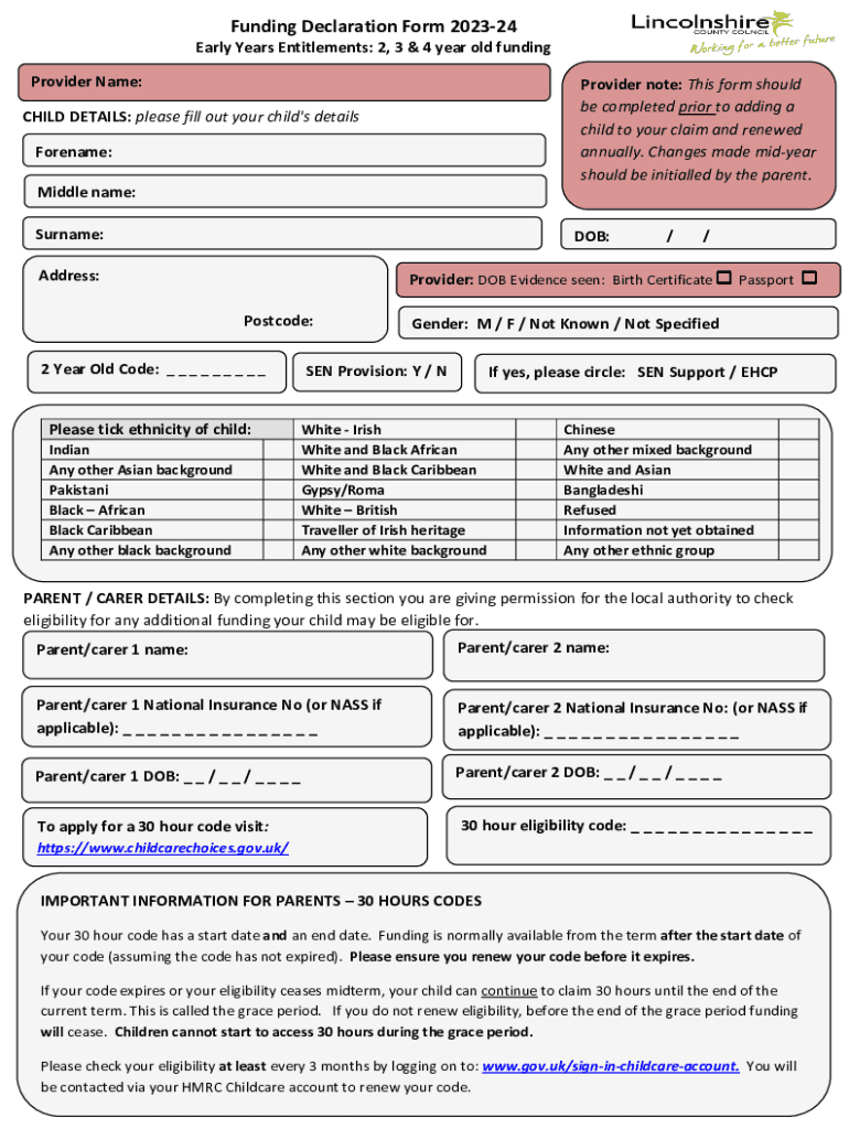 Fillable Online What is 2 year old Free Early Education Entitlement ...