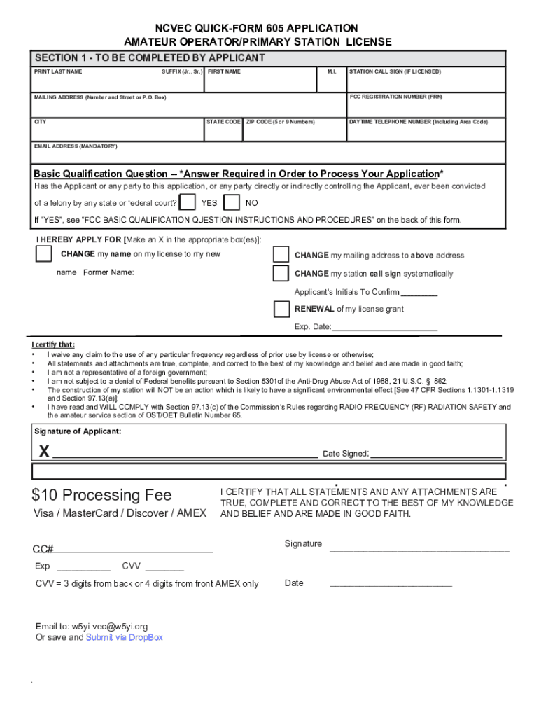 Fillable Online Fcc form 605: Fill out & sign online Fax Email Print ...