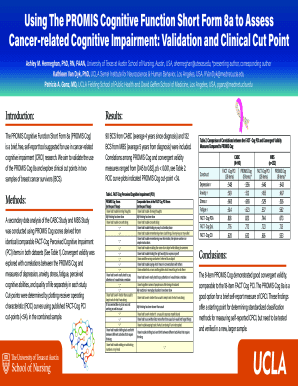 Fillable Online Using The PROMIS Cognitive Function Short Form 8a to ...