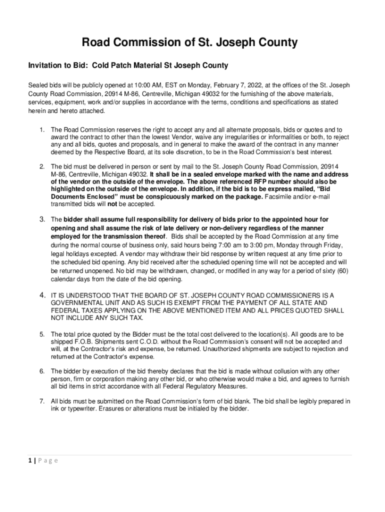 Fillable Online A pre-bid conference is scheduled for 10:00 A.M. on ...