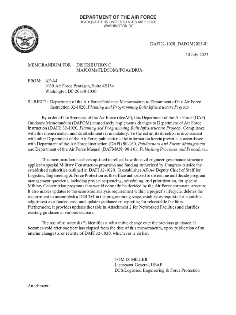 Fillable Online HQ USAF/A1D 1040 Air Force Pentagon, 4D950A Washingt ...