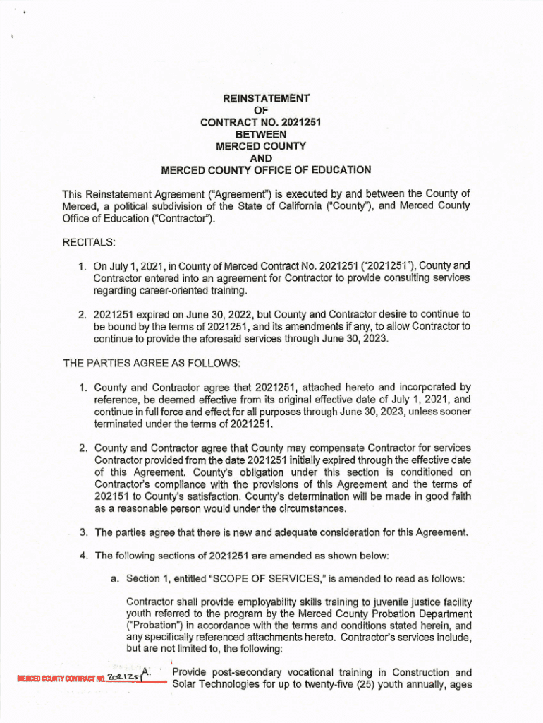 Fillable Online web2 co merced ca of this Agreement. County's obligation under this section is ...