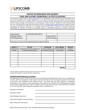 Fillable Online Time and Effort Tracking Guide Sheet Fax Email Print ...
