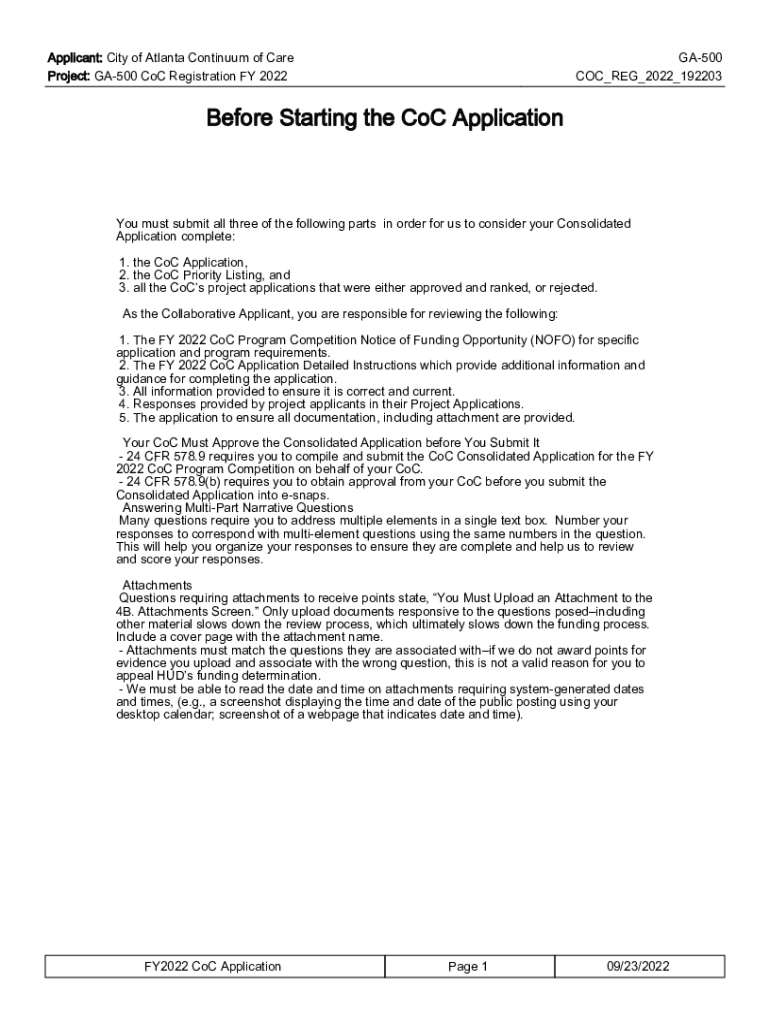 Fillable Online Atlanta CoC Funding Fax Email Print - pdfFiller