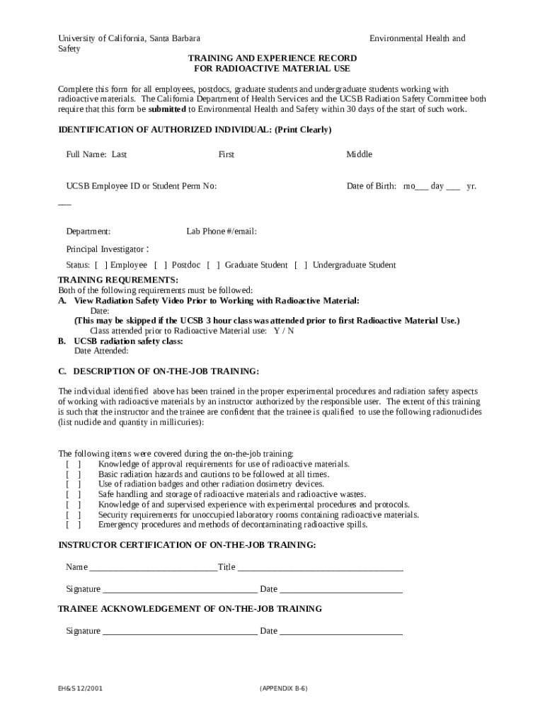 Radiation Use Authorization - Environmental Health & Safety Doc ...
