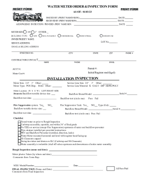 Fillable Online Water meter information for contractors and builders ...