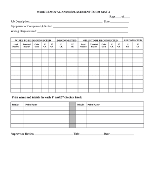 WIRE REMOVAL-REPLACEMENT . ... Doc Template | pdfFiller