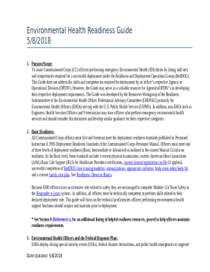 EHO Readiness Guide. Readiness Guide and Checklist - dcp psc Doc ...