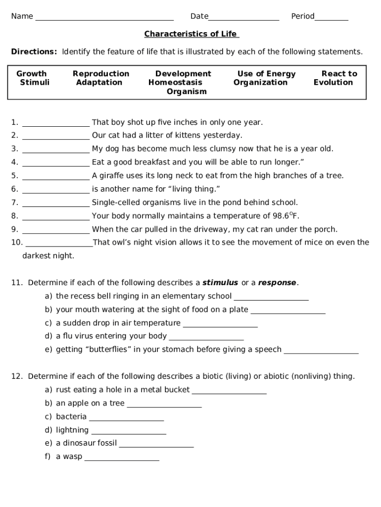 Characteristics-of-life-worksheet.docx Doc Template | pdfFiller