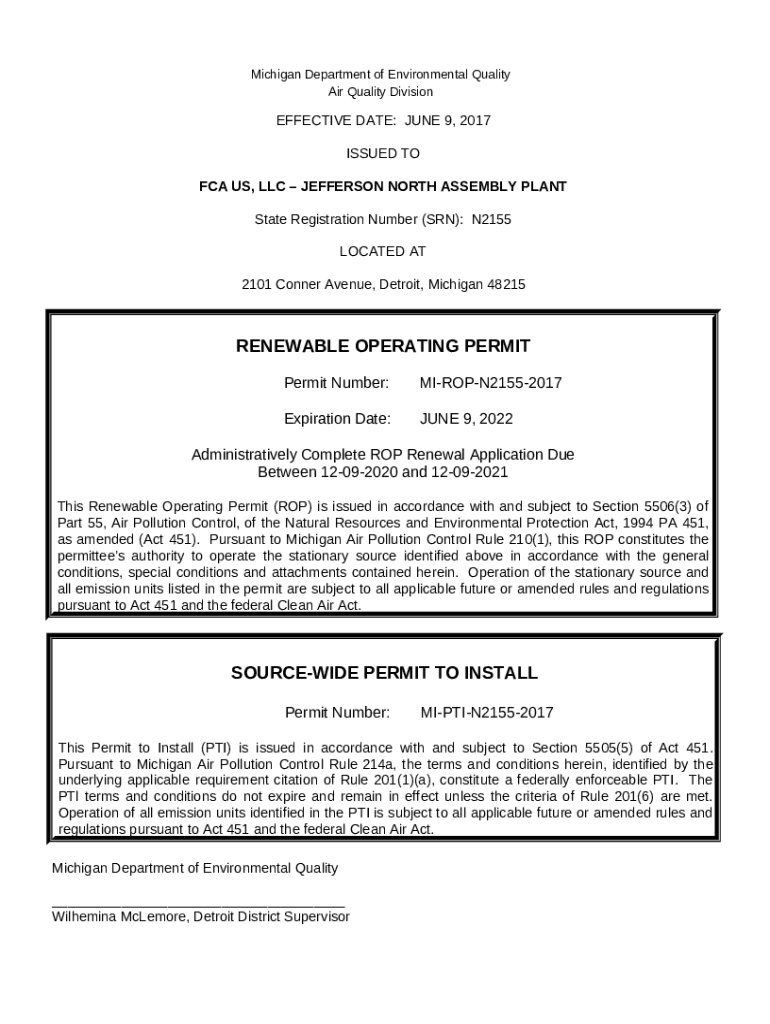 New Detroit Jeep plant hit with 4th air quality violation Doc Template ...