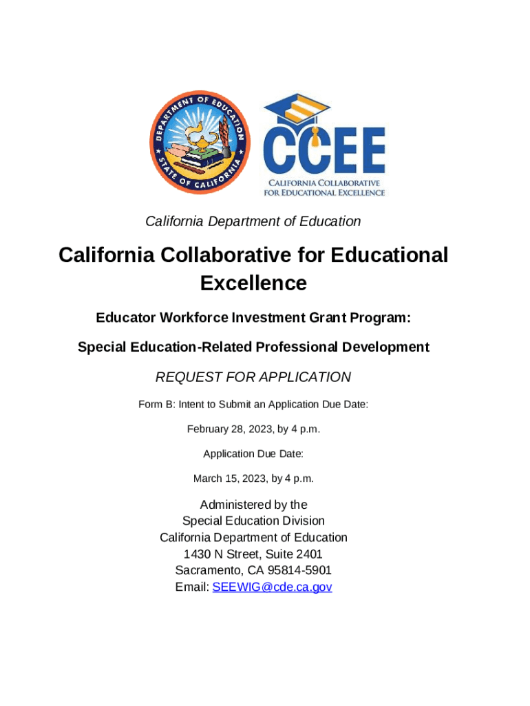 RFA-23. Request for Application for the Educator Investment Workforce Grant Program Doc Template ...