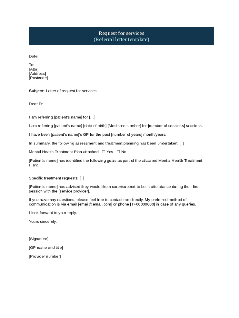 Medical Referral Letter Template - Fill Out and Sign ... Doc Template ...