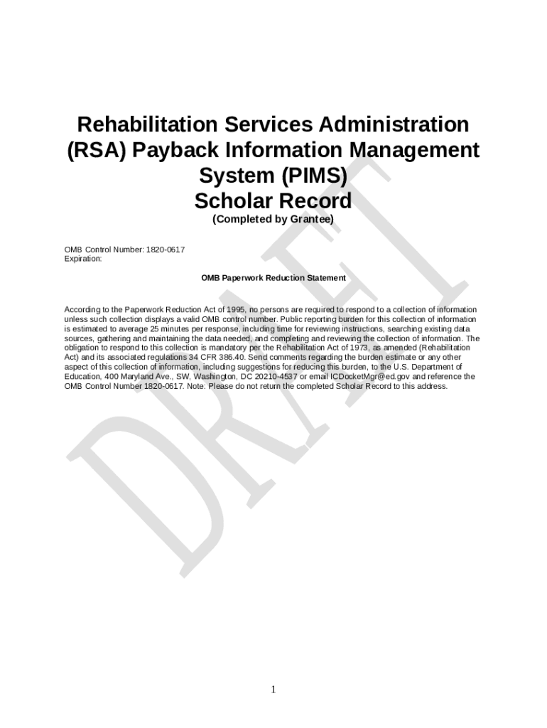 Rehabilitation Services Administration (RSA) Annual ... Doc Template | pdfFiller