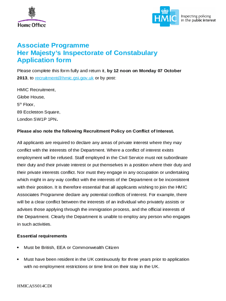 HMICFRS Assistant Inspection Officer; PEEL Portfolio- HEO Doc Template ...