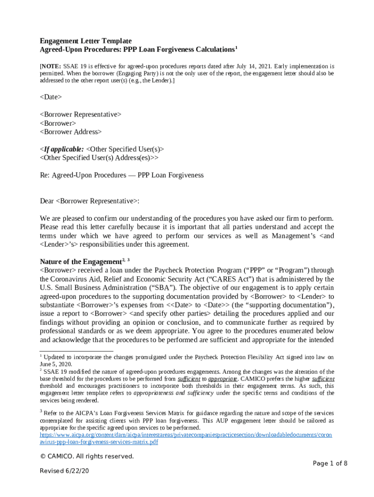 PPP loan forgiveness services matrix Doc Template | pdfFiller