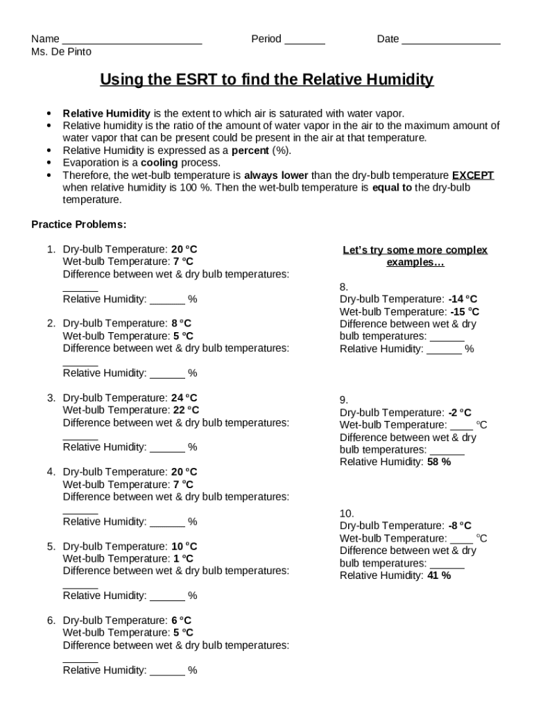 Solved Question 4 Relative humidity is a term used to Doc Template ...