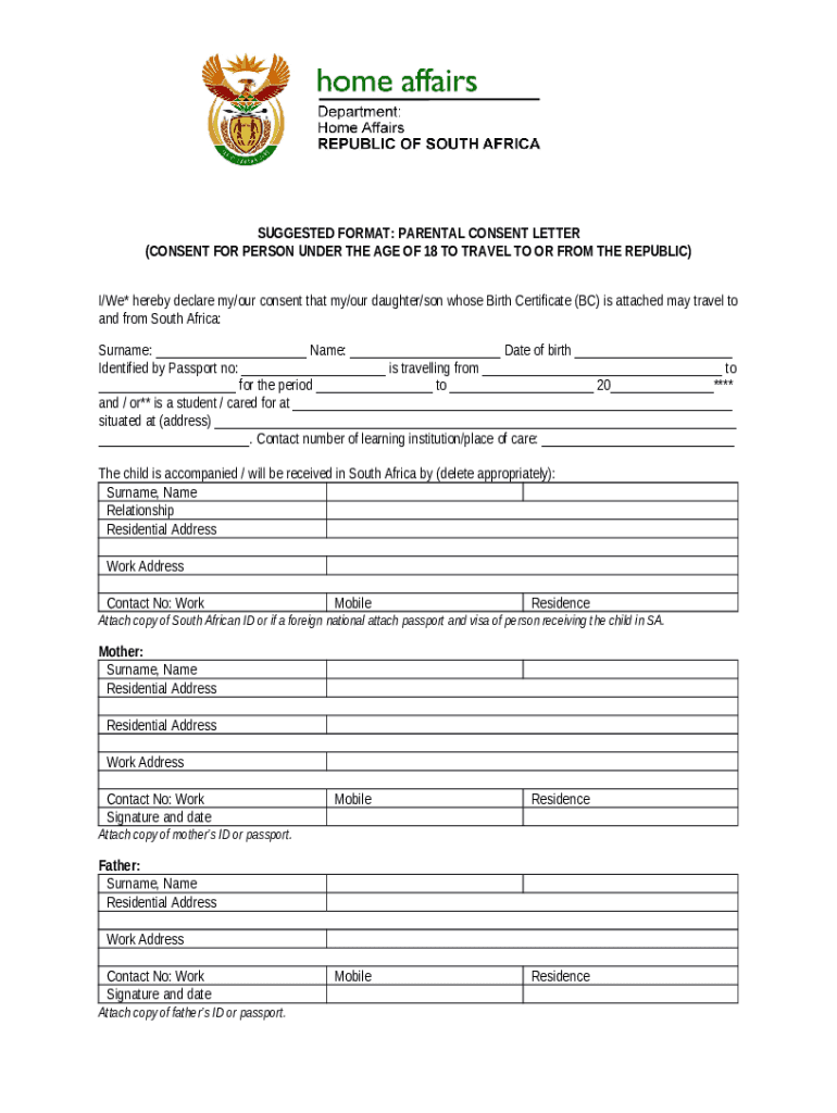 Parental Consent Affidavit - Fill Online, Printable, ... Doc Template ...