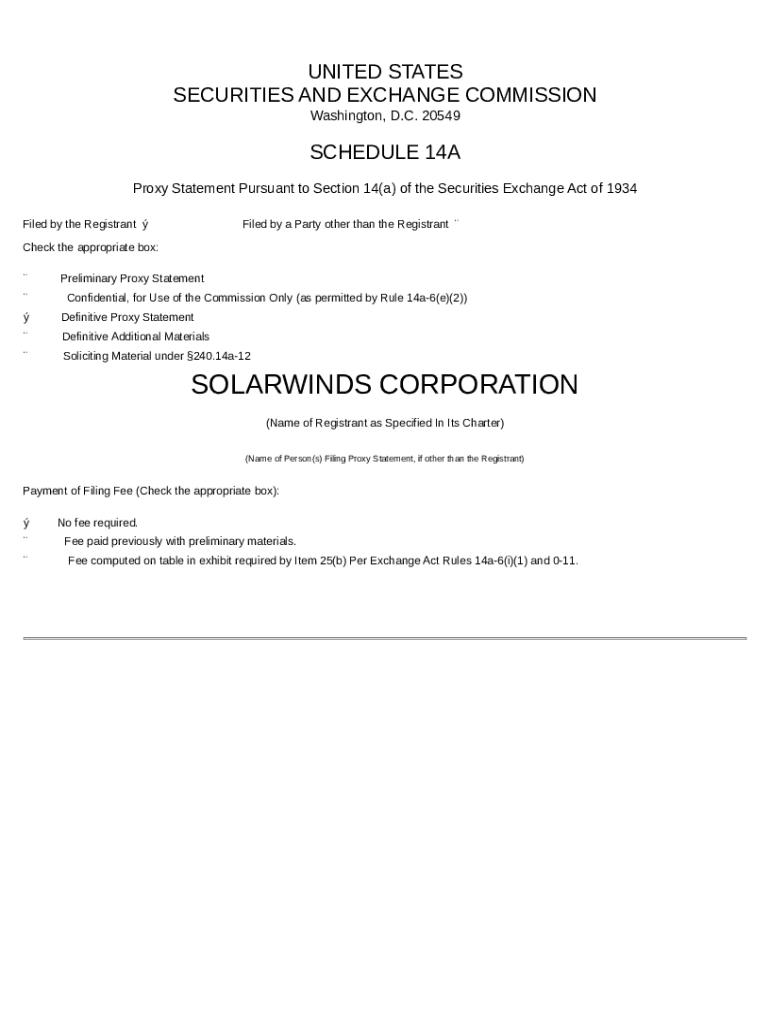 SolarWinds Corp (: DEF 14A, Received - cloudfront.net Doc Template | pdfFiller