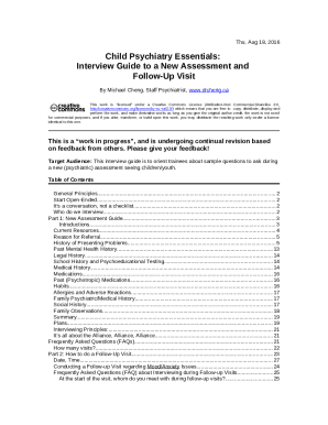 Child Psychiatry Essentials: Interview Guide to a New ... Doc Template ...