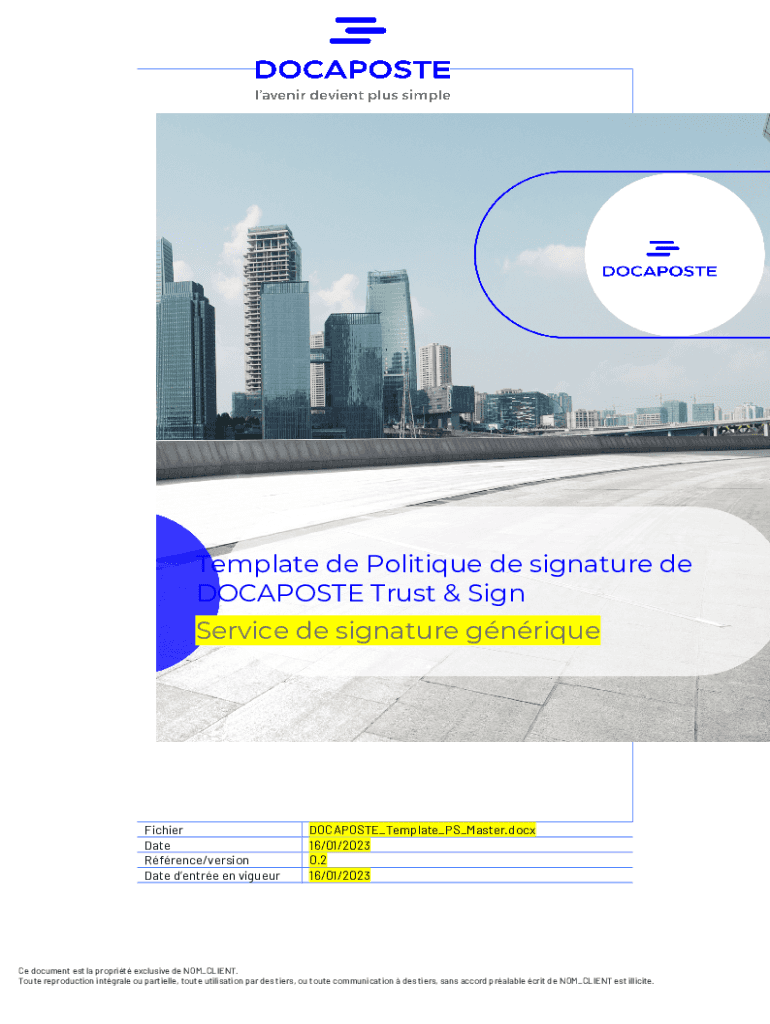 Service de Signature Legacy. Politique de Signature DTS Doc Template ...