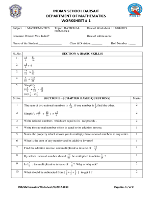 Fillable Online Fillable Online Class V-Maths-Worksheet1 - Indian ...