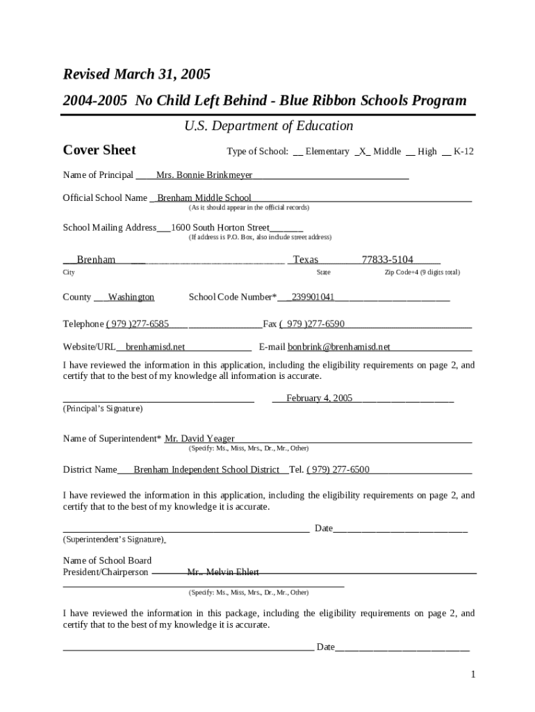 Brenham Middle School -- Application - www2 ed Doc Template | pdfFiller