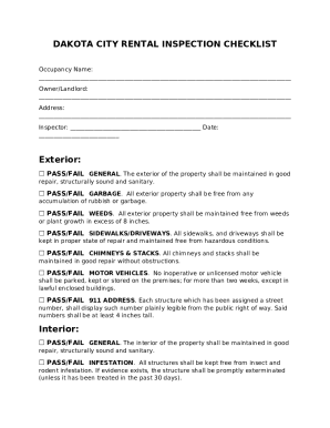 Rental Property & Inspection Doc Template | pdfFiller