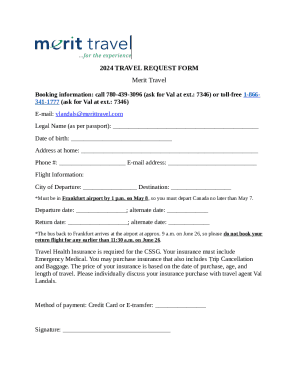 2024 TRAVEL REQUEST Doc Template | pdfFiller